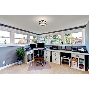 Nuvo Lighting Two Light Semi Flush Mount, 14"W x 8.25"H, Bronze/Dark