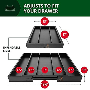 ROYAL CRAFT WOOD Black Drawer Dividers 22IN and Expandable Utensil Drawer Organizer
