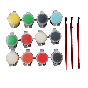 Schuang Paint Your Own Figurines Decorate Your Own Painting Set Plaster Craft Kit for Kids (Christmas Tree, Santa Claus, Snowman)