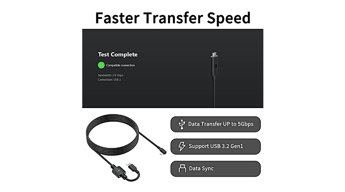 Oculus Quest 2 Link Cable – 16FT Ultra-Durable & Smart Charging