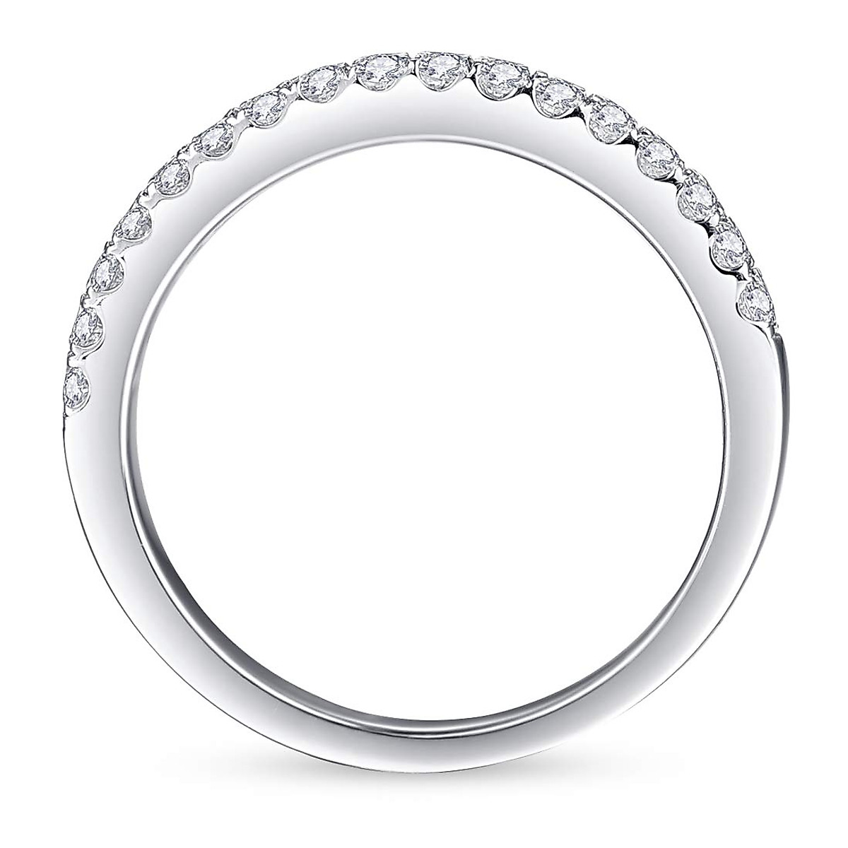 AVECON 925 Sterling Silver Womens Wedding Band Round 5A Cubic Zirconia Eternity Engagement Ring Sterling Silver Infinity Ring Size 9