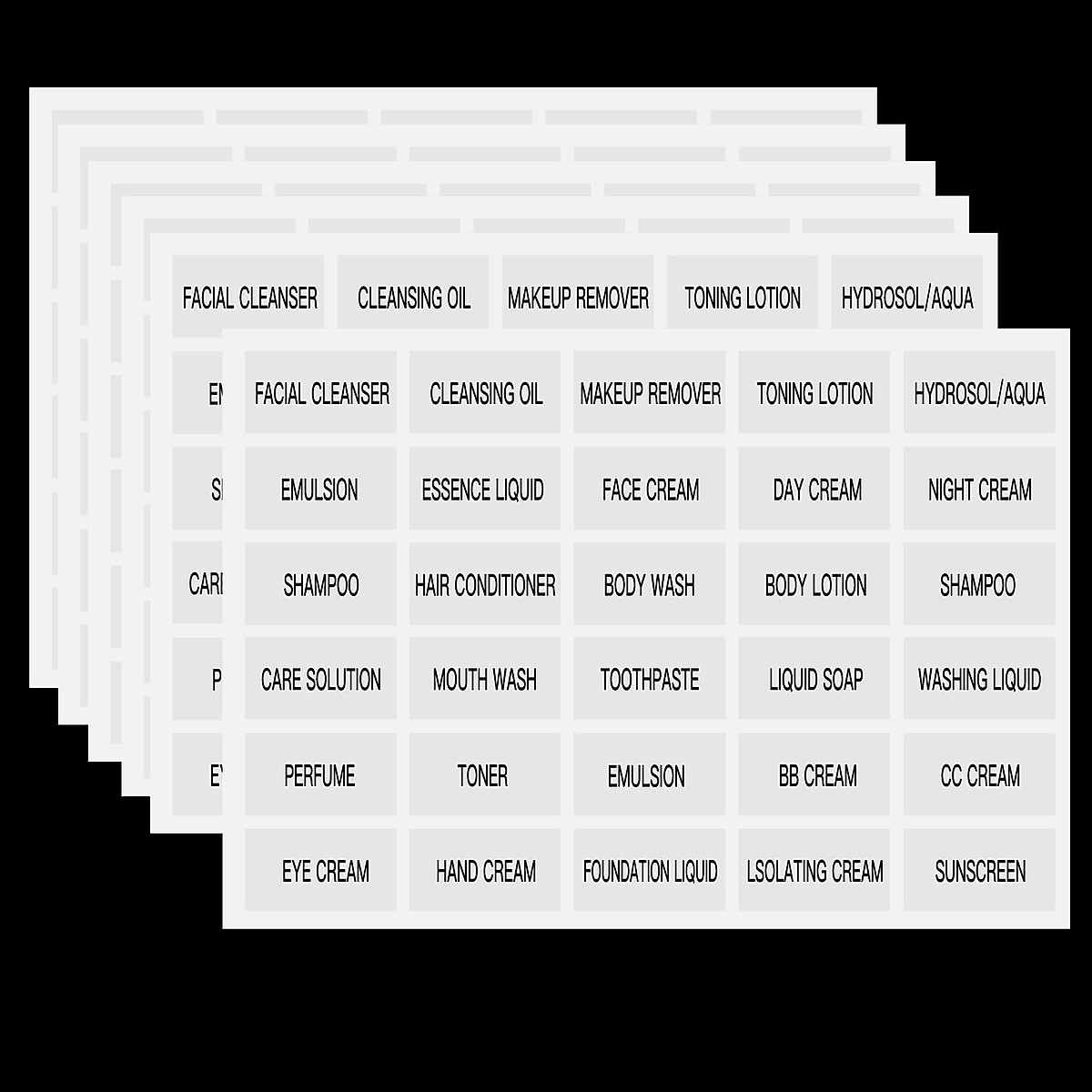 HVSWLY 300 PCS Waterproof Labels for Travel Size Bottles,Clear Bathroom labels and Beauty Organization Labels,Travel Bottle Labels for Shampoo Conditioner Lotion Cream