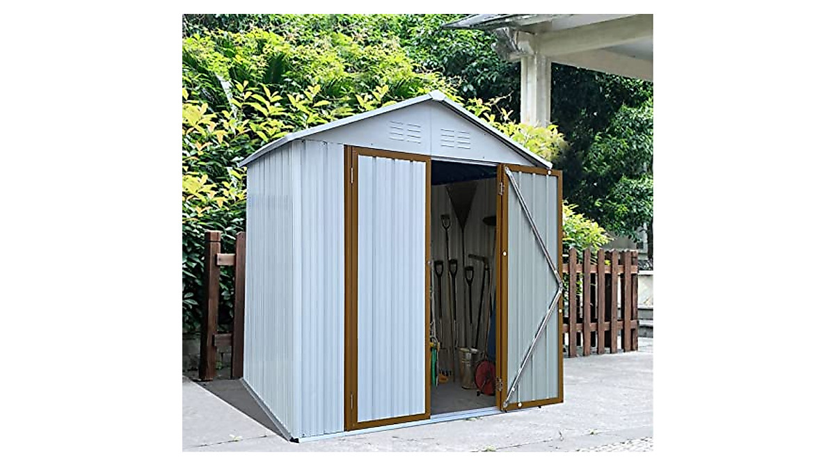 EMKK 4FTx6FT Metal Garden Shed - Durable & Lockable