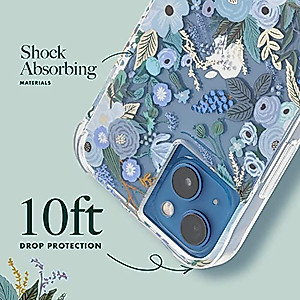 Rifle Paper Co. iPhone 13 Case for Women [10ft Drop Protection] [Wireless Charging] Floral Print Phone Case for iPhone 13, Slim iPhone Case, Anti Scratch, Shock Absorbing Materials -Garden Party Blue