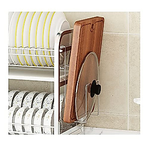 JUNXIAN Dish Rack Kitchen Dish Drying Rack Dish Drying Storage Rack Household Dish Storage Rack 3 Layer Storage Rack Dish Containers(A)