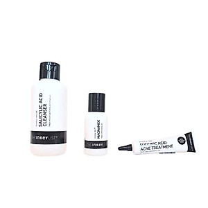 The INKEY List Back to Basics: Goodbye Acne Skincare Set:: Salicylic Acid Acne + Pore Cleanser, Niacinamide Oil Control Serum, Succinic Acid Acne Treatment