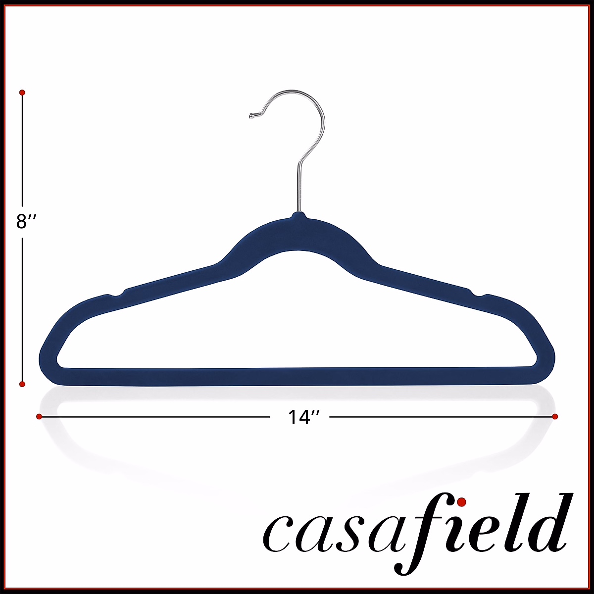 Casafield 50 Velvet Kid's Hangers - 14" Size for Children's Clothes - Royal Blue