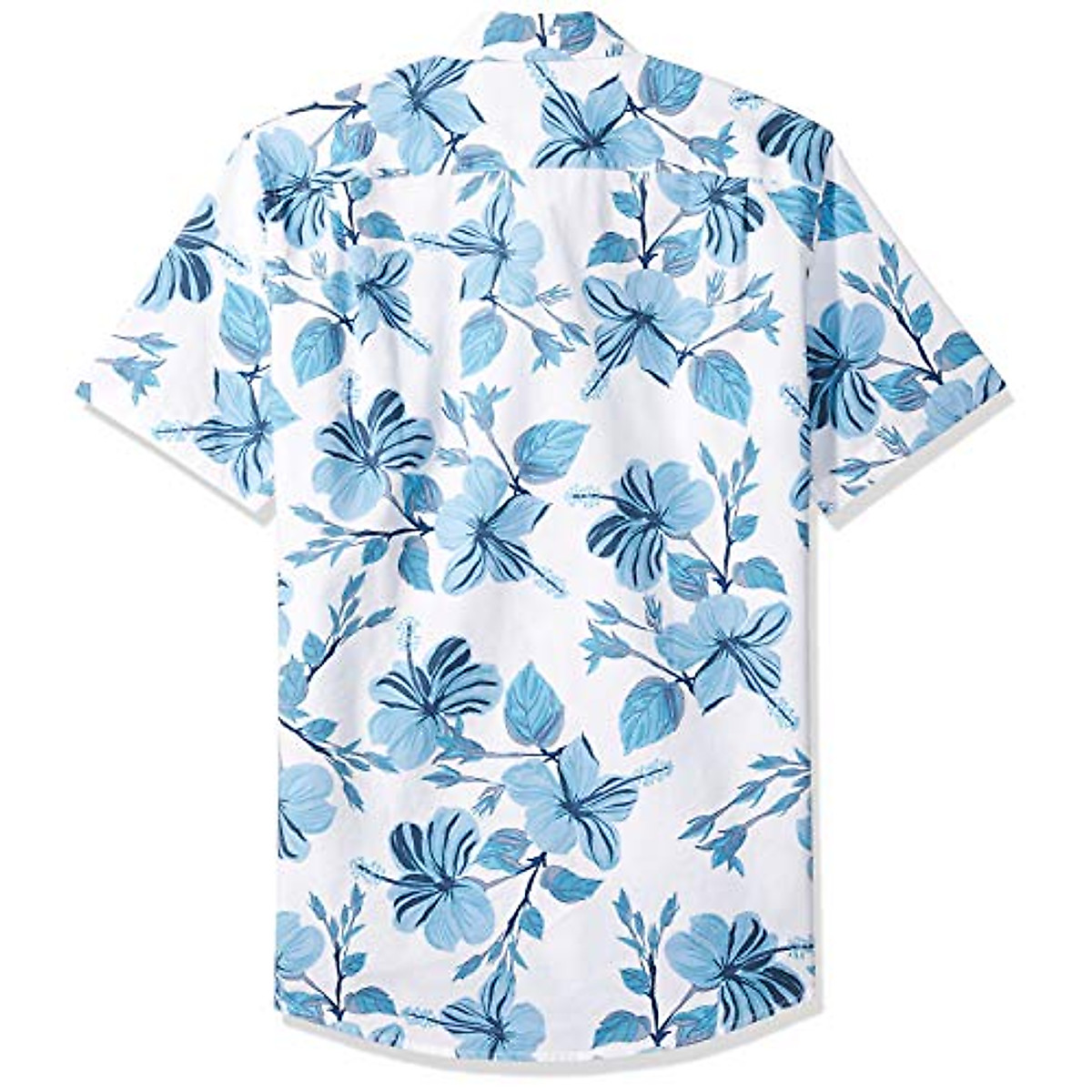 Amazon Essentials Men's Slim-Fit Short-Sleeve Print Shirt, Blue Floral Print, Small