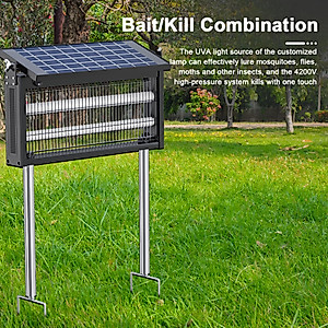 Bug Zapper Outdoor - Mosquito Repellent Outdoor Patio,Solar Bug Zapper for Outdoor Indoor,Waterproof Portable Fly Zapper,High Powered 4500V Mosquito Zappers Killer for Home,Patio,Camping