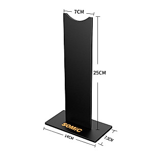 SOMIC Black Headphone Stand Gaming Headset Holder with Solid Base and Flexible Earphone Hanger with Supporting for All Headphones Size