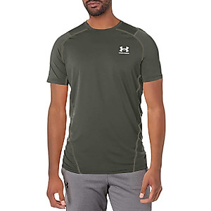 Under Armour Men's Armour HeatGear Fitted Short-Sleeve T-Shirt, (310) Baroque Green / / White, XX-Large