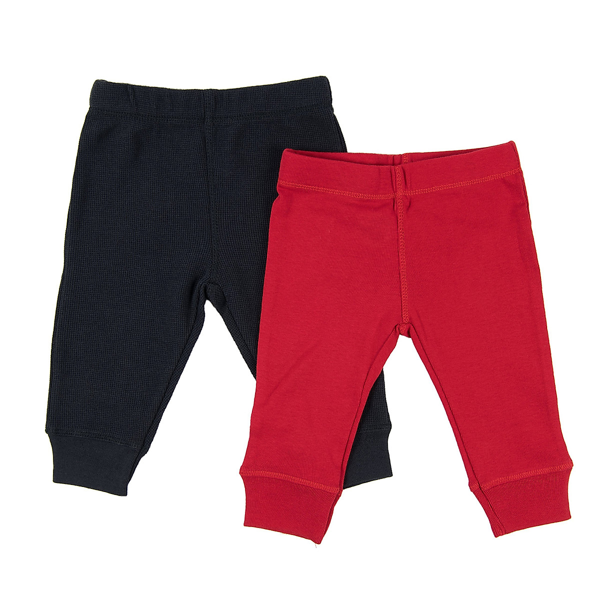 Leveret Baby Boys Girls Two Pack Legging Navy & Red Size 3 Months