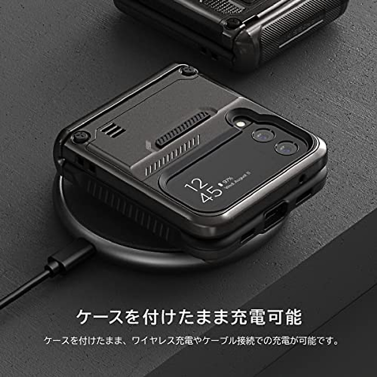 VRS DESIGN Terra Guard Active for Galaxy Z Flip 4 5G (2022), Premium Durable Semi-Auto Hinge Protective Case with Multi-Clip
