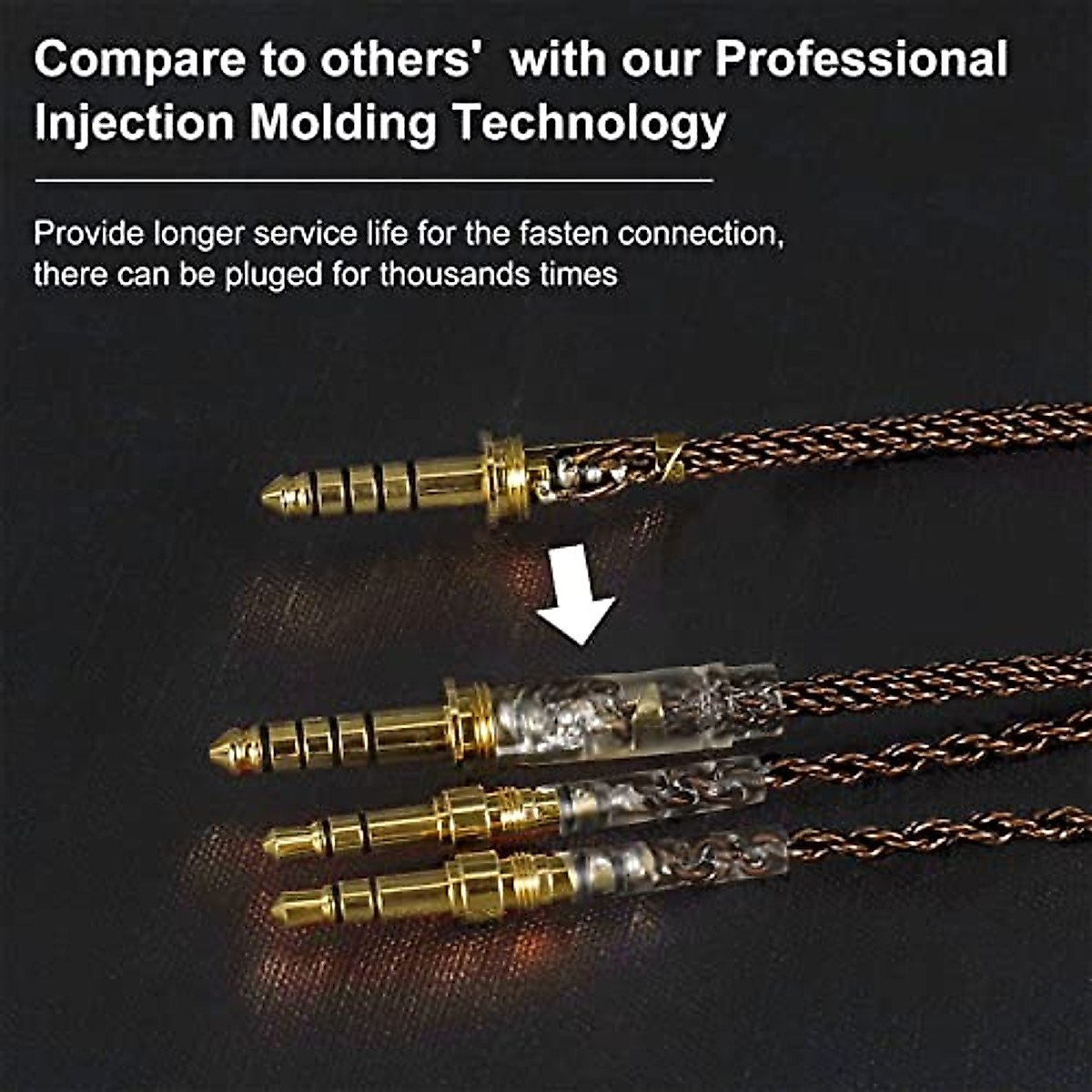 okcsc MMCX Cable Replacement Upgrade Cable for Shure SE215 SE315 SE425 SE535 SE535LTD SE846 AONIC3 AONIC4,8 Core OFC Audio Cable MMCX Connector Cable for Stock 4 Feet Length with 3.5mm Plug