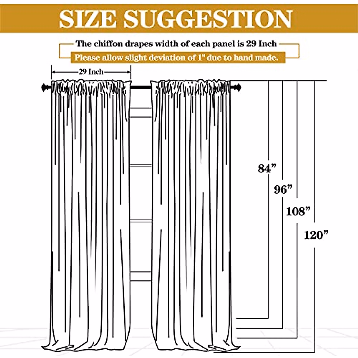 Chiffon Backdrop Curtain 96 Inches Long Sheer Curtains Mint Green Chiffon Fabric Drapes for Parties Voile Curtains 2 Panels 29"x96" Mint Sheer Photography Backdrop Drapes