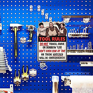 Open Road Brands The Three Stooges Tool Rules Metal Sign - Funny Three Stooges Sign for Garage, Shop or Man Cave