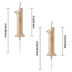 Champagne Gold 11th & 1st Number Birthday Candles for Cake Topper, Number 11 1 First Glitter Premium Candle Party Anniversary Celebration Decoration for Kids Women or Men