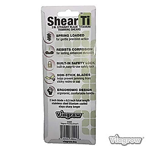 Viagrow Pruning Shear with Titanium Coated Straight Precision Blades, Hand Pruner for Gardening, Green, 3-Pack