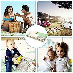 Play Mat, Baby Foldable Play Mat Crawling Mat Extra Large Foam Mat Reversible Baby Crawling Mat Non Toxic Waterproof for Infants Toddlers Thicker