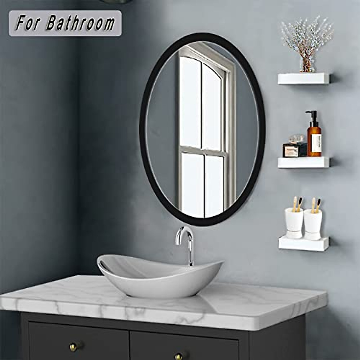 HAO Small Floating Shelf 6 inch Wall Mounted Mini Hanging Display Shelves for Living Room Bedroom Bathroom Set of 3 White