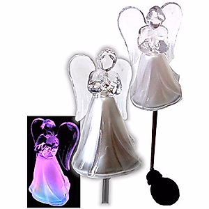 Florals Solar LED Angel Lights, Garden Stake Outdoor Yard Decor Landscape LED Lamp Lights, Great Gift