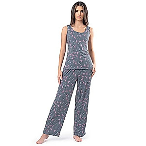 Fruit of the Loom Women's Breathable Tank Top, Pant, and Cardigan Sleep Set, Floral Print, 3X