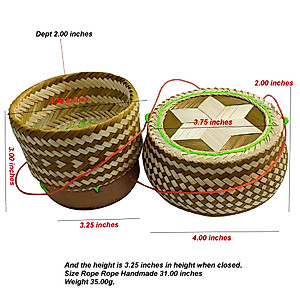 Heavens Tvcz Sticky Rice Basket Serving Thai Laos Small Handmade Bamboo to Keep Sticky Rice Warm for Restaurant