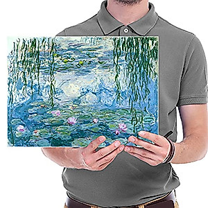 Wieco Art Water Lilies Floral Canvas Prints Wall Art by Claude Monet Famous Oil Paintings Flowers Reproduction for Kitchen Bedroom Bathroom Home Decor Modern Classic Landscape Pictures Giclee Artwork