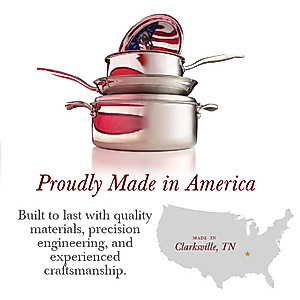 Heritage Steel 2 Quart Saucepan - Titanium Strengthened 316Ti Stainless Steel with 5-Ply Construction - Induction-Ready and Fully Clad, Made in USA