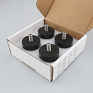 Audiocrast 4PCs HiFi Speaker Isolation Feet Shock Absorber Pads IF4023B Black Stand Feet 40×23mm Aluminum Vibration Dampener with Balls for Audio Speaker Subwoofer CD DVD Amplifier Turntable DAC