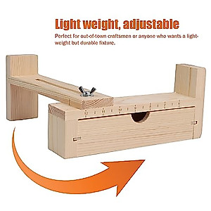 CALIDAKA Jig Bracelet Maker with 4 Pcs Clips, Wood Jig Bracelet Maker U Shape Clear Scale Bracelet, DIY Hand Knitting Bracelet Jig Bracelet Braiding Tool for DIY Crafting Weaving(B)