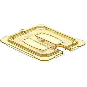 Carlisle FoodService Products 10511U13 StorPlus High Heat Universal Handled Notched Food Pan Lid, Sixth Size, Amber