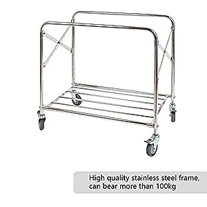 MYOYAY Laundry Sorter Cart with Wheels Collapsible Laundry Hamper Basket Trolley Foldable Commercial Rolling Laundry Cart with Steel Frame and Waterproof Lining for Home/Hotel/Hospital