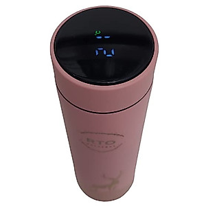 RTO Original Smart Thermos For Cold & Hot Drinks with Tea Infuser, Insulated Bottle with LED temperature Display | Spill & Leak Proof with Double Wall Stainless Steel (Rose, 16oz)