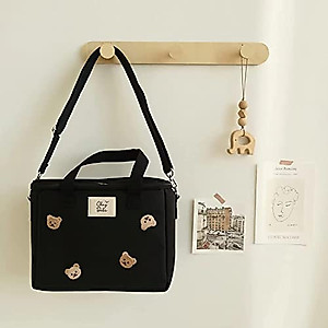 RICHTRUE Kawaii Lunch Bag for Girls Lunch Box Insulated Cute Lunch Bags for Women Insulated Lunch Box for Kids (Black 2)