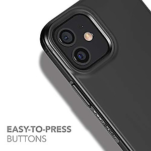 tech21 Evo Slim Phone Case for Apple iPhone 12 and 12 Pro 5G with 8 ft. Drop Protection, Charcoal Black