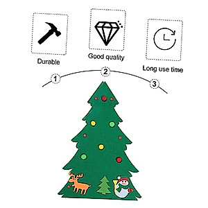 FONDOTIN 1pc Christmas Felt Christmas Tree Fireplace Mantel Decor Kids Decor Christmas Mantel Decor Felt Christmas Ornament Stocking Stuffer Green Handmade Ornaments DIY