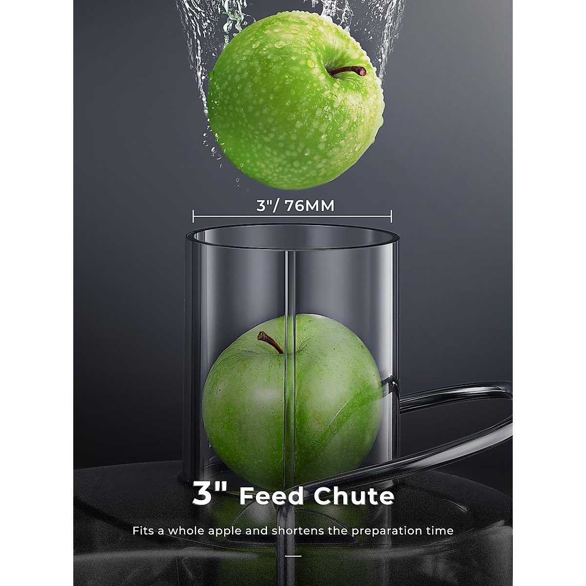 AMEGAT Juicer Machines Vegetable and Fruit, 1300W Powerful Juice Extractor Machine, Whole Fruit Juicer With 3.2" Wide Mouth Food Chute, 2 Speeds, High Juice Yield, 100% BPA-Free