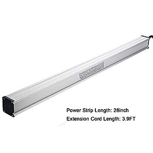 10 Outlet Plugs Heavy Duty Metal Power Strip, Aluminum Workshop Socket with 4FT Long Cord and Power Switch. 15A, 125V, 1875W