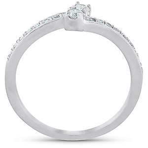 1/4 Ct Two Stone Diamond Engagement Forever Us Ring White Gold Anniversary Band - Size 9