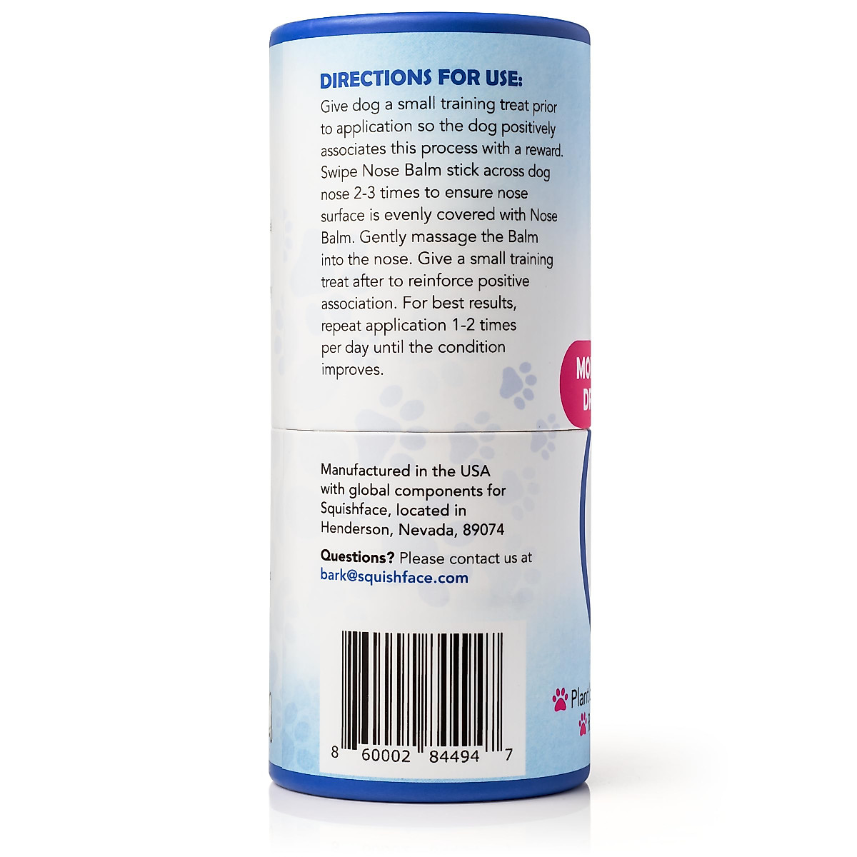 Squishface Nose Balm - Soothe & Protect Dry, Cracked Dog Snouts - Plant-Based, Lick-Safe Formulation to Aid in Relief of Hyperkeratosis - Great for All Breeds! (1.75 oz)