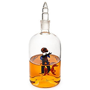 Wine & Whiskey Decanter, Hunters Gifts, Hunter with Dog - 750ml Decanter Bourbon Scotch Unique Gift for Him - Gamebirds Game - Hunter's Cowboy Decanter, Western Style Decanter, Gift Glassware