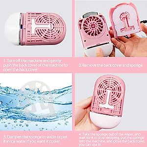 3.38 OZ Eyelash Extension Cleanser Lash Mousse Lash Shampoo for Lash Extensions, USB Mini Fan Rechargeable Electric Handheld Air Conditioning Lash Shampoo Kit Lash Brushes Cleanser Brush Wash Bottle