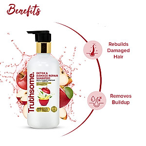 TRUTHSOME Detox & Damage Repair Shampoo with Apple Cider Vinegar & Green Tea, No Silicones, Sulphates, Parabens, Phthalates 300 ml