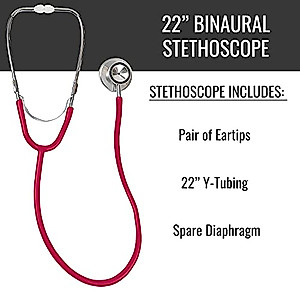 MABIS MatchMates Aneroid Sphygmomanometer and Dual Head Stethoscope Combination Home Blood Pressure Kit with Calibrated Nylon Cuff, Professional Quality, Carrying Case, Magenta