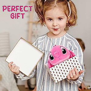 Tigiemap 8 Inch Stitch Plush, Pink Stitch Alien Monster Plush Soft Huggable Stuffed Animal Plushies Pillow Room Decorat Gift for Kids Toys Boys and Girls