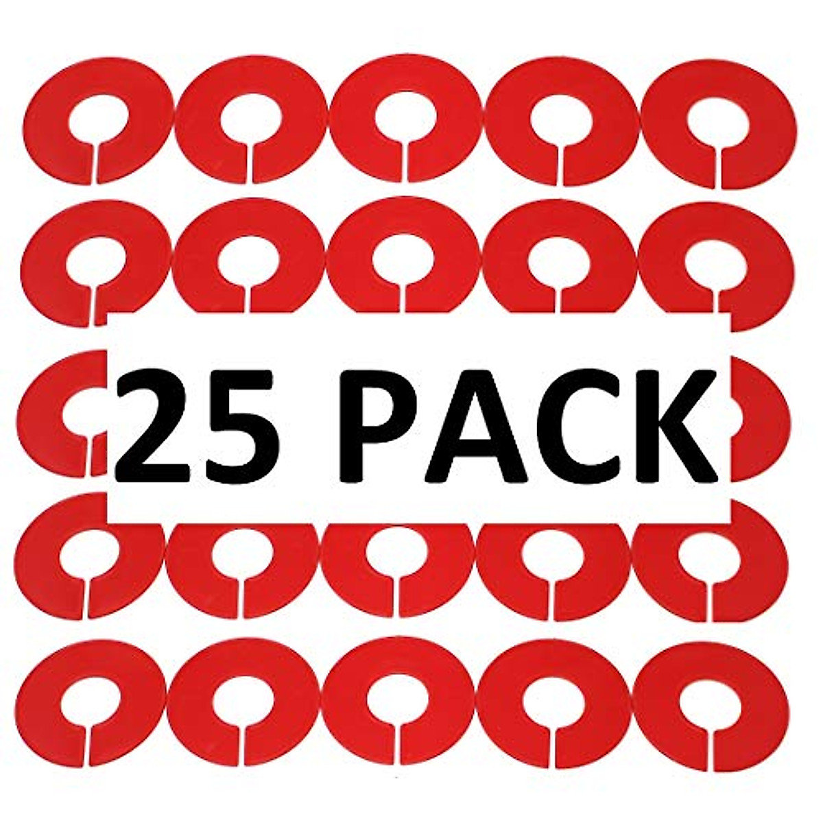 JSP Manufacturing Red Round Plastic Blank Rack Size Dividers - Multi-Pack (25)