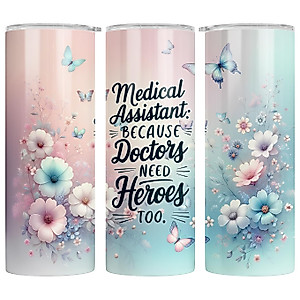 Casitika Certified Medical Assistant Gifts For Women. 20 Oz Medical Assistant Tumbler For Appreciation Week Or Graduation. Because Doctors Need Heroes Too. (Pastel)