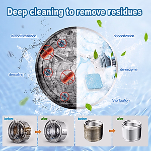 Washing Machine Cleaner Tablets - 24 Tablets Fresh Washer Cleaner Tablets for Cleaning Front Load/Top Load Washer and Laundry Machine Tub