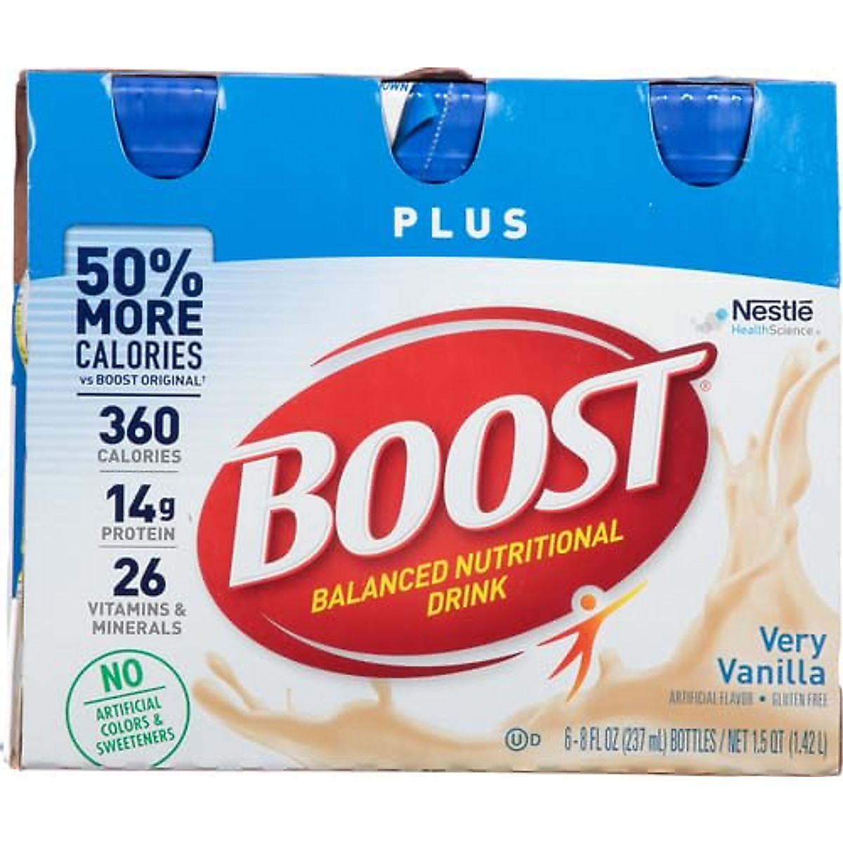 BOOST Plus Balanced Nutritional Drink, Very Vanilla, 8 FL OZ (Pack of 6)
